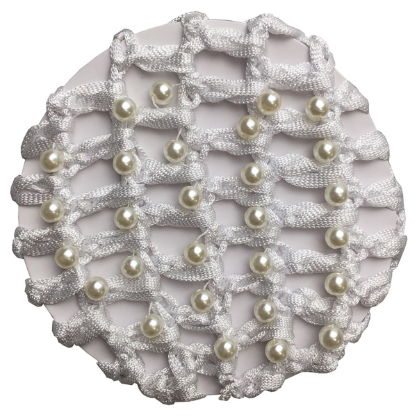 Hamag Pearl Encrusted Crocheted Ribbon Hair Net